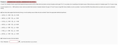 Solved Problem 6 Answers Only Checked Answers Not