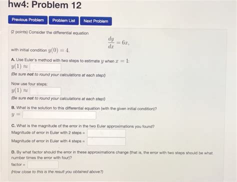 Solved Hw4 Problem 12 Previous Problem Problem List Next Chegg Com