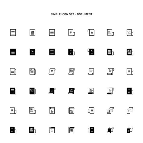 Premium Vector Various Document Simple Icon Set