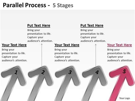 parallel process 5 stages arrow 22 powerpoint presentation designs