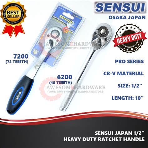 Sensui Japan 6200 Or 7200 1 2 Heavy Duty Ratchet Box Socket Handle Wrench Rubber Metal Lazada
