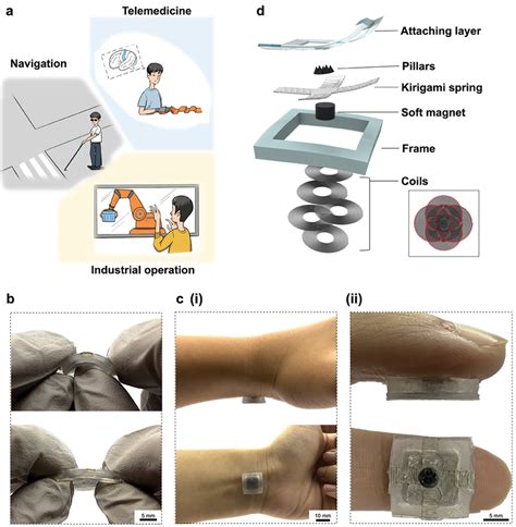 overview of the skin‐integrated soft magnetic haptic devices a