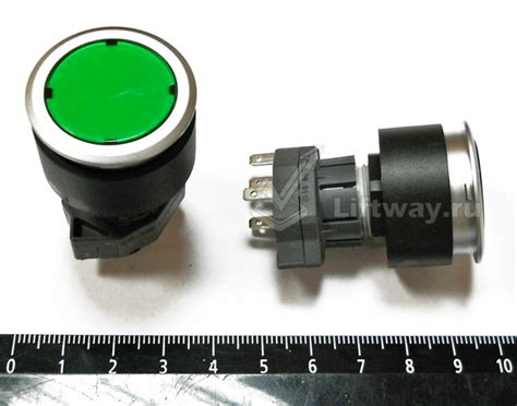 Кнопкa круглая с зеленым нажимным элементом и подсветкой тип CTL