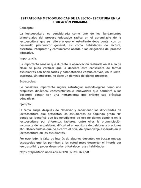 Estrategias MetodolÓgicas Pdf