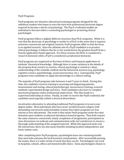 Psyd Programs