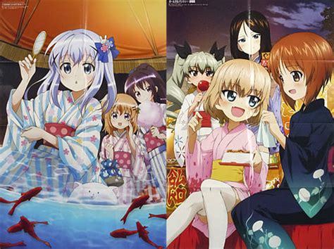 駿河屋 B2両面ポスター八つ折 集合 「ご注文はうさぎですかガールズ＆パンツァー 劇場版」 メガミマガジン Deluxe Vol