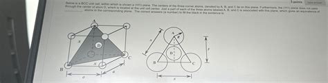 Solved Below Is A Bcc Unit Cell Within Which Is Shown A