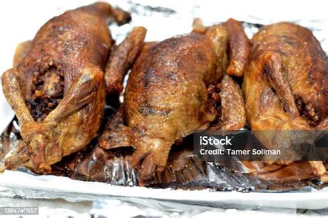 이집트 하맘 마흐시 또는 박제 스쿼브 아랍 요리 쌀과 프리케로 가득 이집트 전통 박제 비둘기 요리 가득 찬에 대한 스톡 사진 및 기타 이미지 Istock