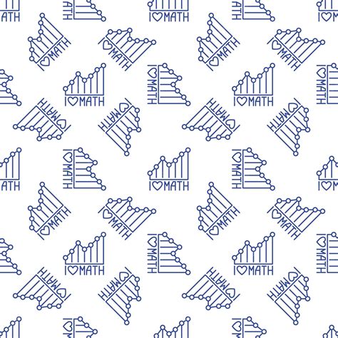 Premium Vector I Love Math Vector Mathematics Graph Concept Line Seamless Pattern