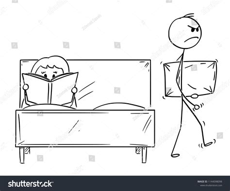 Cartoon Stick Drawing Conceptual Illustration Couple Stock Vector Royalty Free