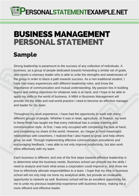 Business Management Personal Statement Examples (2026)