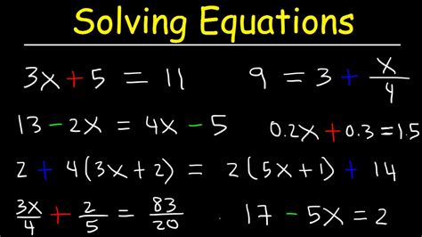 algebraic problem solving formulas