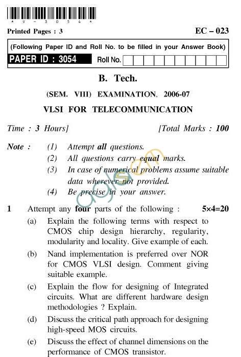 Full Download B Tech Question Papers Free Kindle